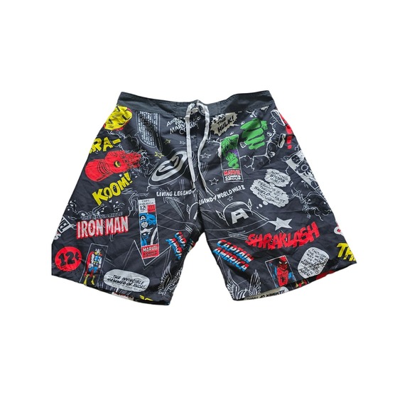 Marvel | Swim | Marvel Comic Strip Mens Swim Trunks Hulk Spiderman Thor ...